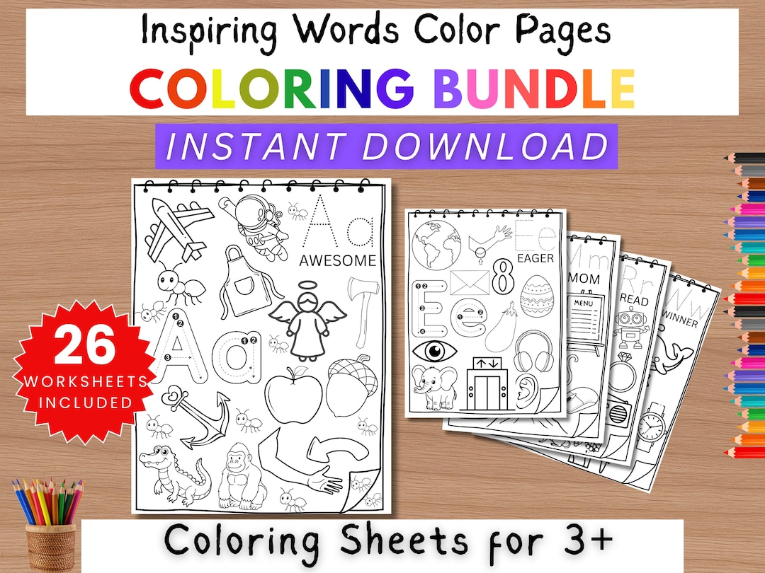 Alphabet Coloring Pages, A to Z Worksheets, Preschool Kindergarten ...