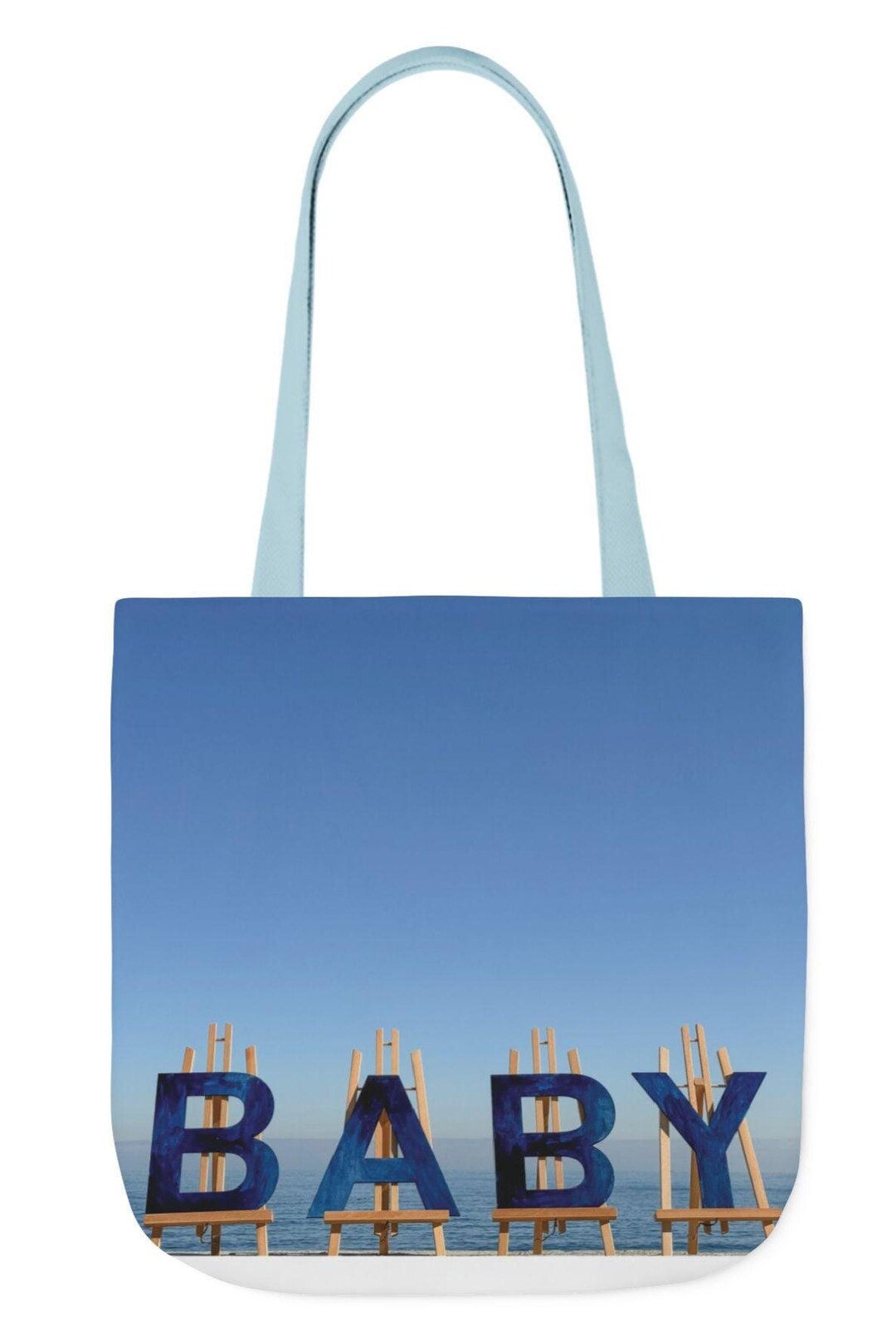 Shoreline Baby Tote Bag: Blue Handles, 18x18 Polyester - Etsy
