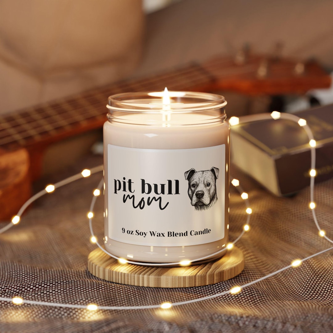 Pit Bull Mom | Pit Bull Candle | Funny Pit Bull Lover Gifts | Pit Bull ...