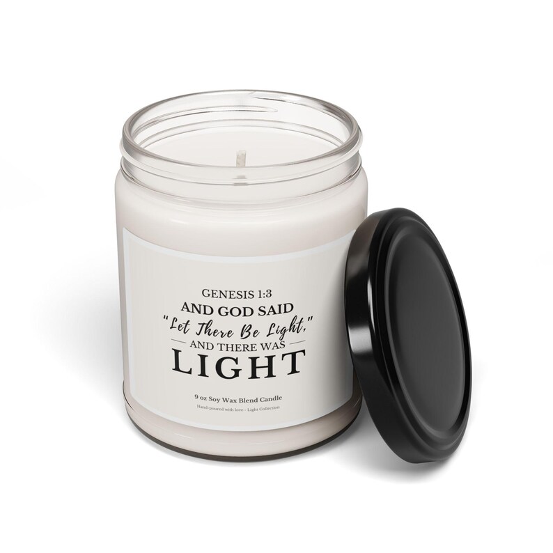 Genesis 1:3 Let There Be Light Bible Verse Candle | Scripture & Faith ...