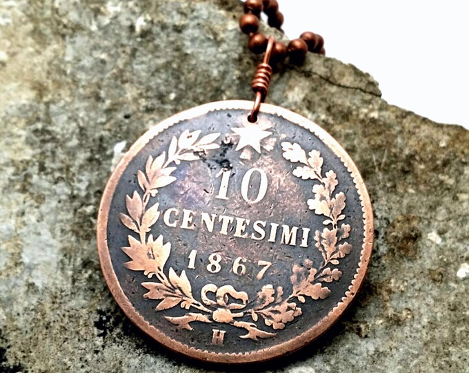 Italy Necklace Antique Italian Ten Centesimi Over 100 - Etsy