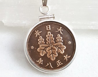 Japan Necklace. Antique Japanese Silver Coin Necklace. Meiji | Etsy
