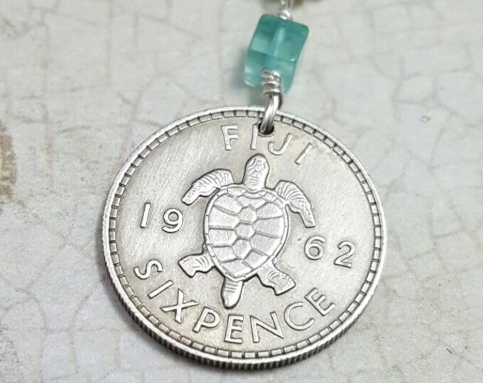 Coin Jewelry Vintage Sea TURTLE COIN NECKLACE From Fiji Sea Turtle ...