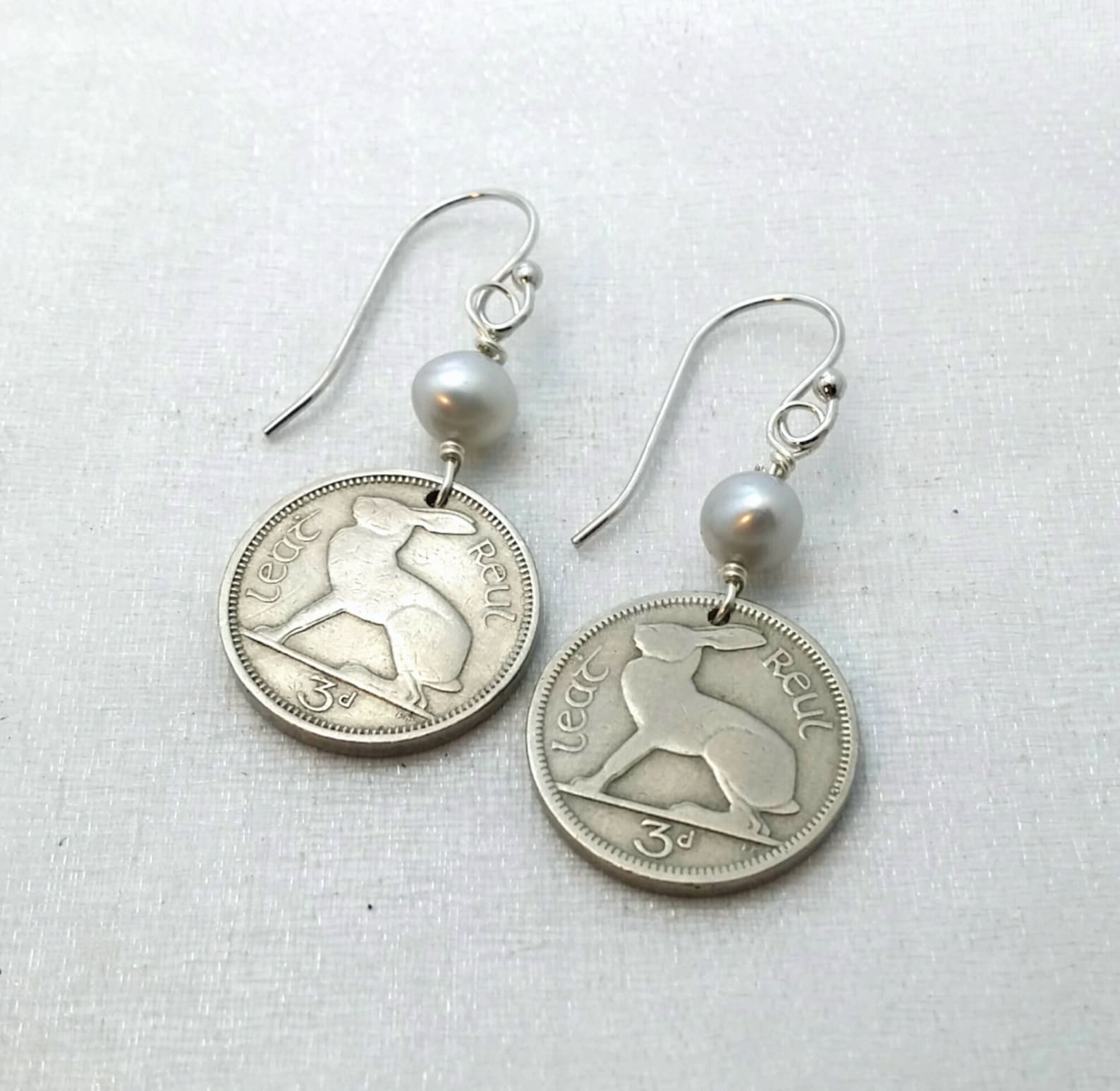IRISH RABBIT Coin Earrings Ireland Jewelry Celtic Earrings - Etsy