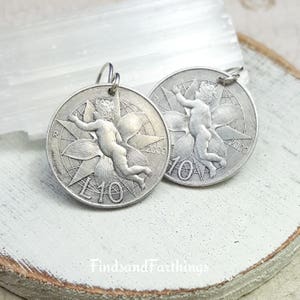 Cherub Earrings. Coin Earrings. Cherub on Poinsettia Earrings. 2000 San ...