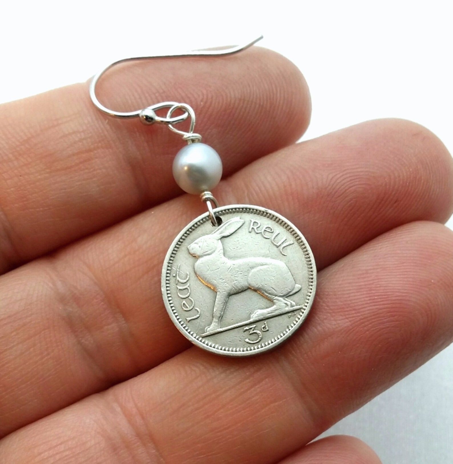 IRISH RABBIT Coin Earrings Ireland Jewelry Celtic Earrings - Etsy