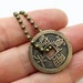 Antique Japanese 1 Mon Coin Necklace - Ancient Bronze Coin - Kanji ...