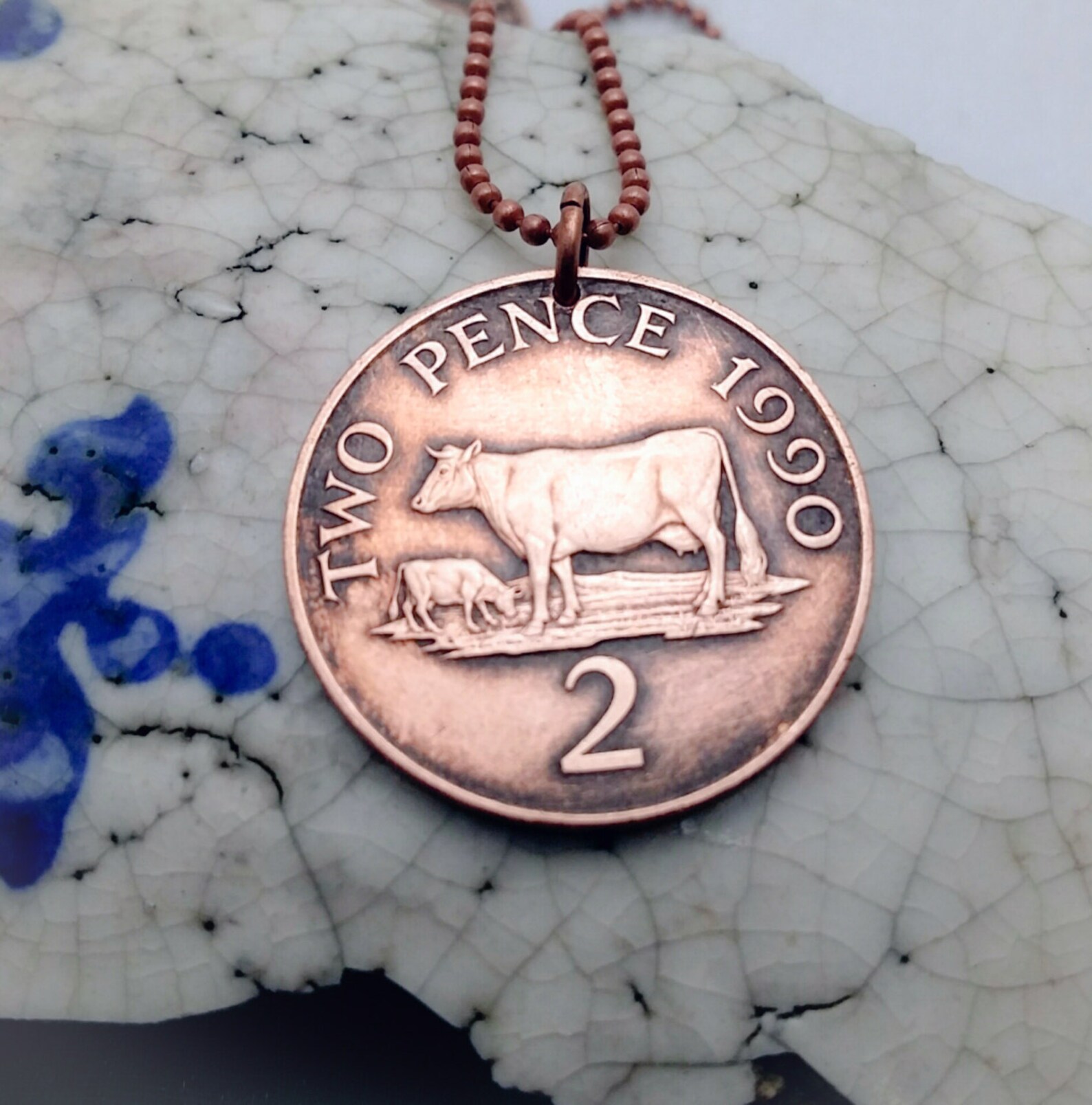 Guernsey Cow Pendant – Copper Two Pence Coin Necklace, Farm Jewelry - Etsy