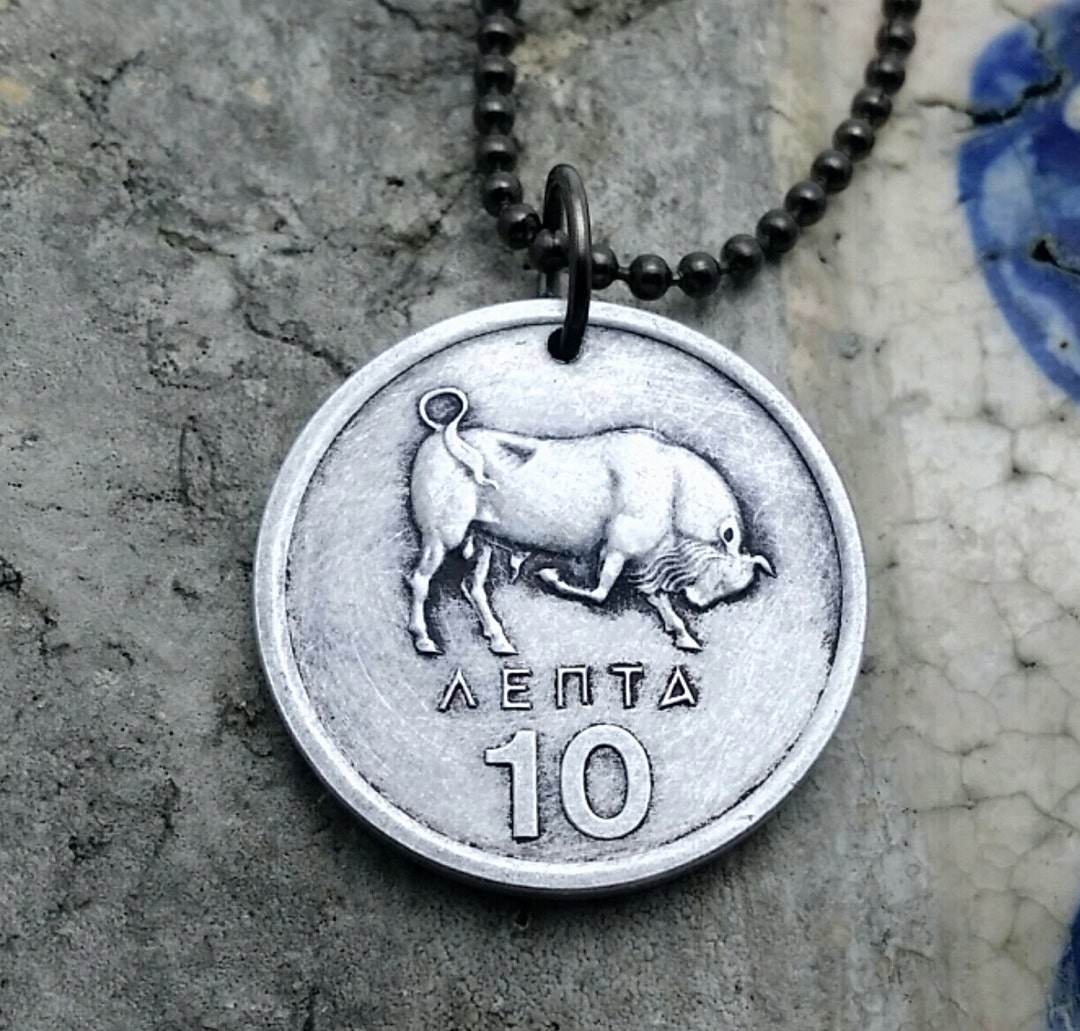 Bull Necklace. Taurus Necklace. Charging Bull. Fertility. Greek Jewelry ...