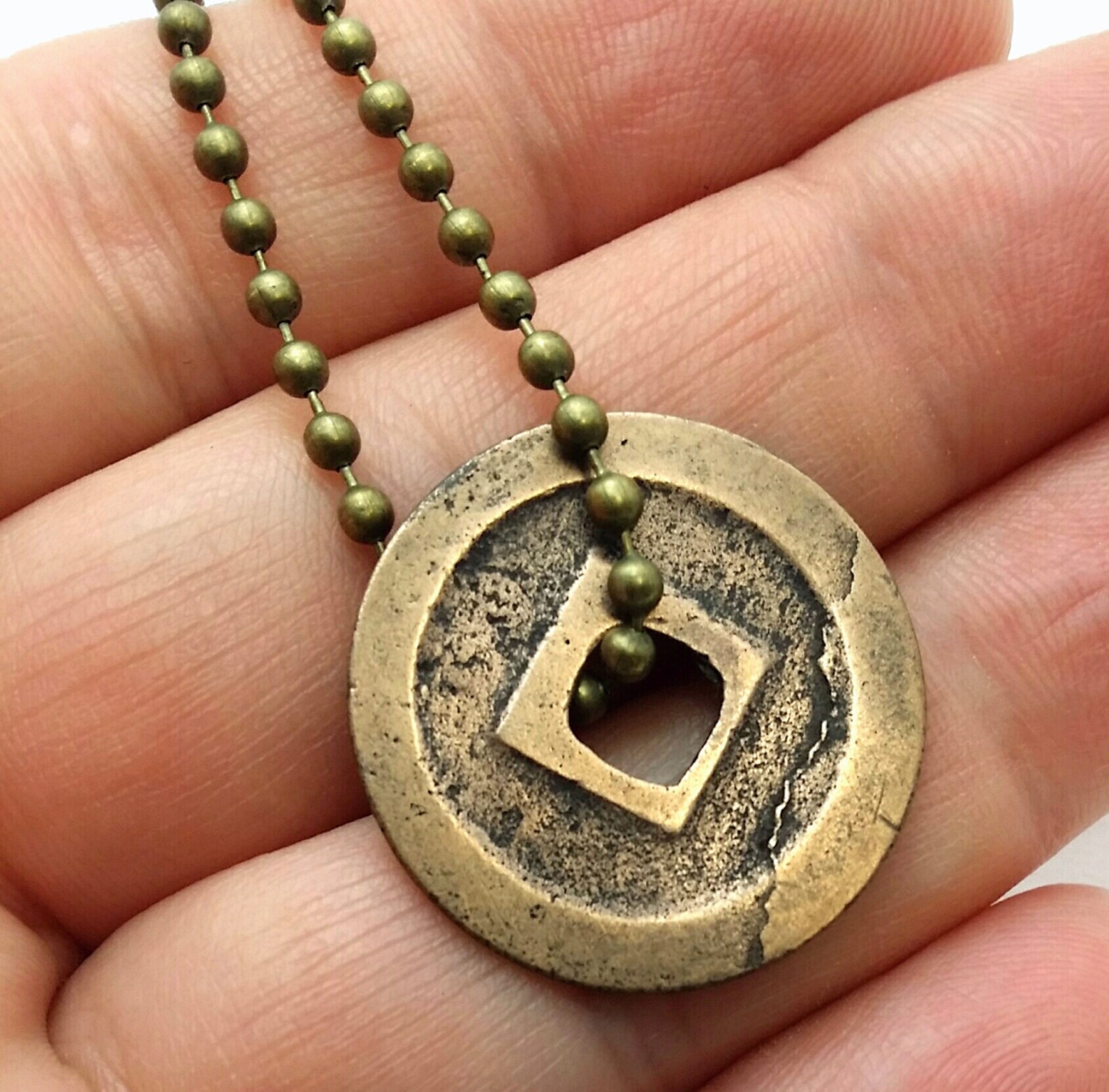 Antique Japanese 1 Mon Coin Necklace Ancient Bronze Coin - Etsy