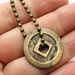Antique Japanese 1 Mon Coin Necklace Ancient Bronze Coin Kanji 1668 ...