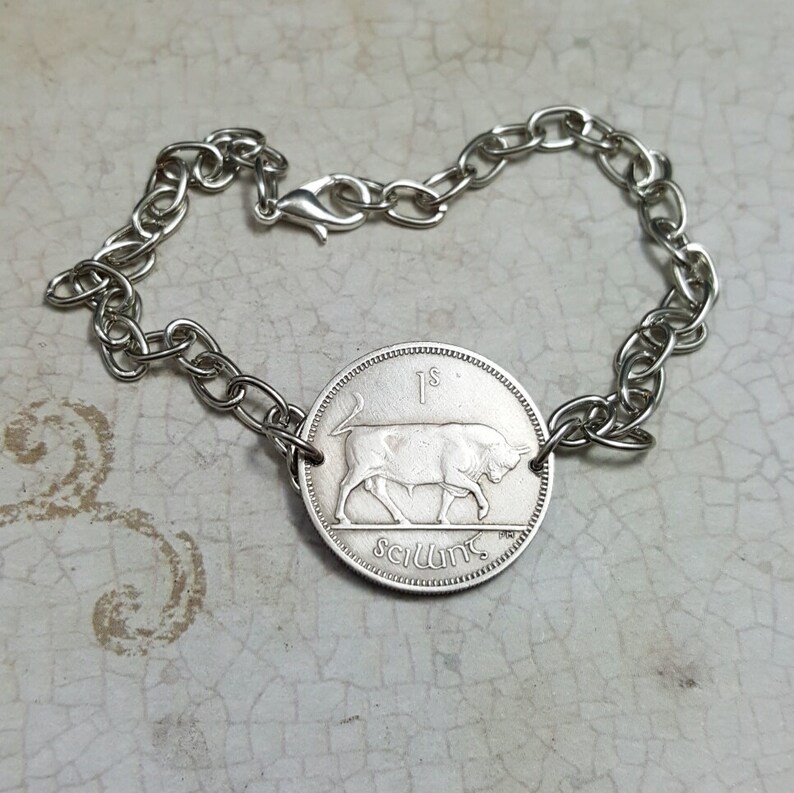 Mens Coin Bracelet. Bull Bracelet. Taurus Bracelet. IRELAND - Etsy