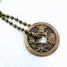 Antique Japanese 1 Mon Coin Necklace Ancient Bronze Coin Kanji 1668 ...