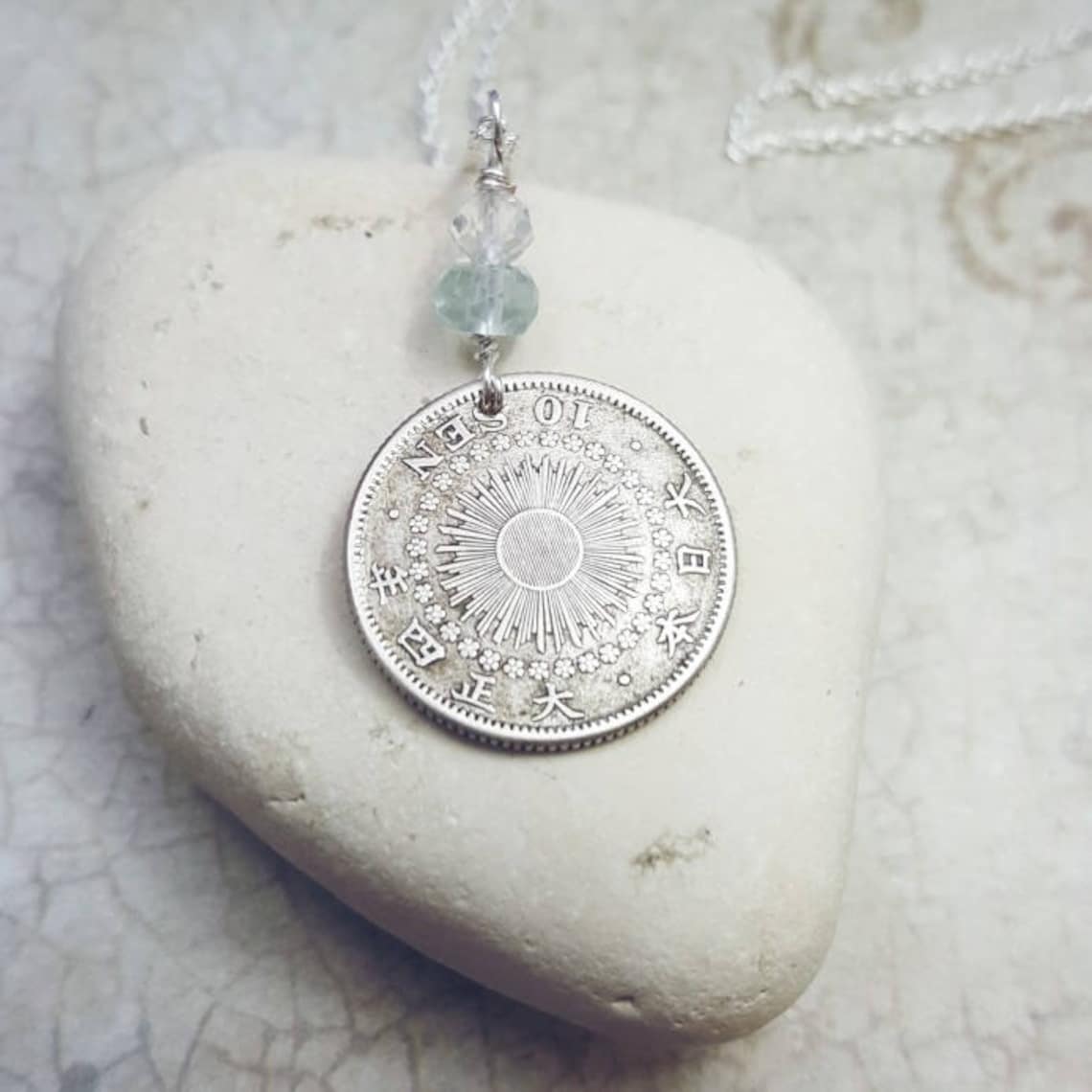 Japan Necklace. Antique Japanese Silver Coin Necklace. Meiji | Etsy