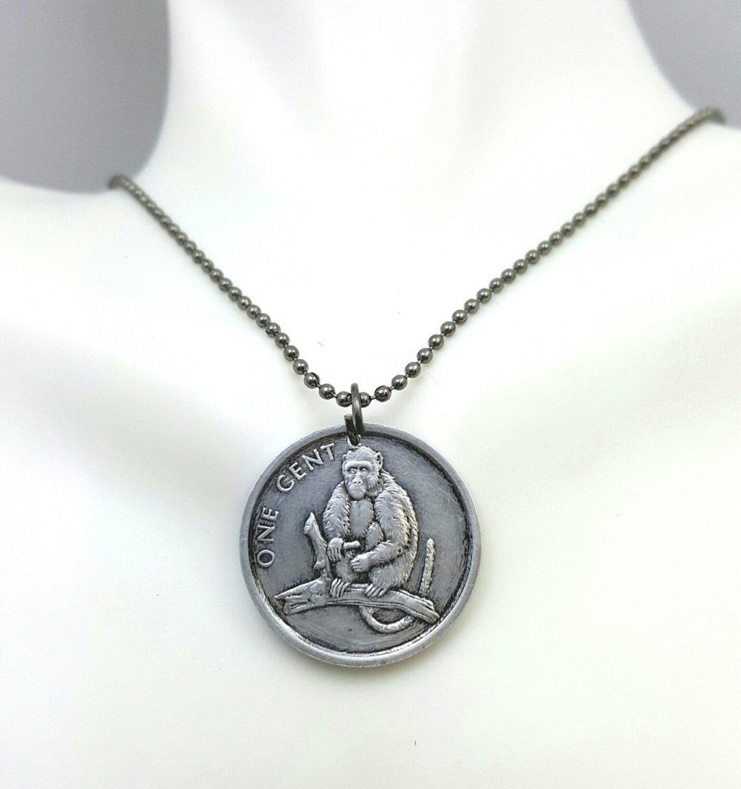 Cook Islands Monkey Coin Necklace: Chinese Zodiac Pendant - Etsy