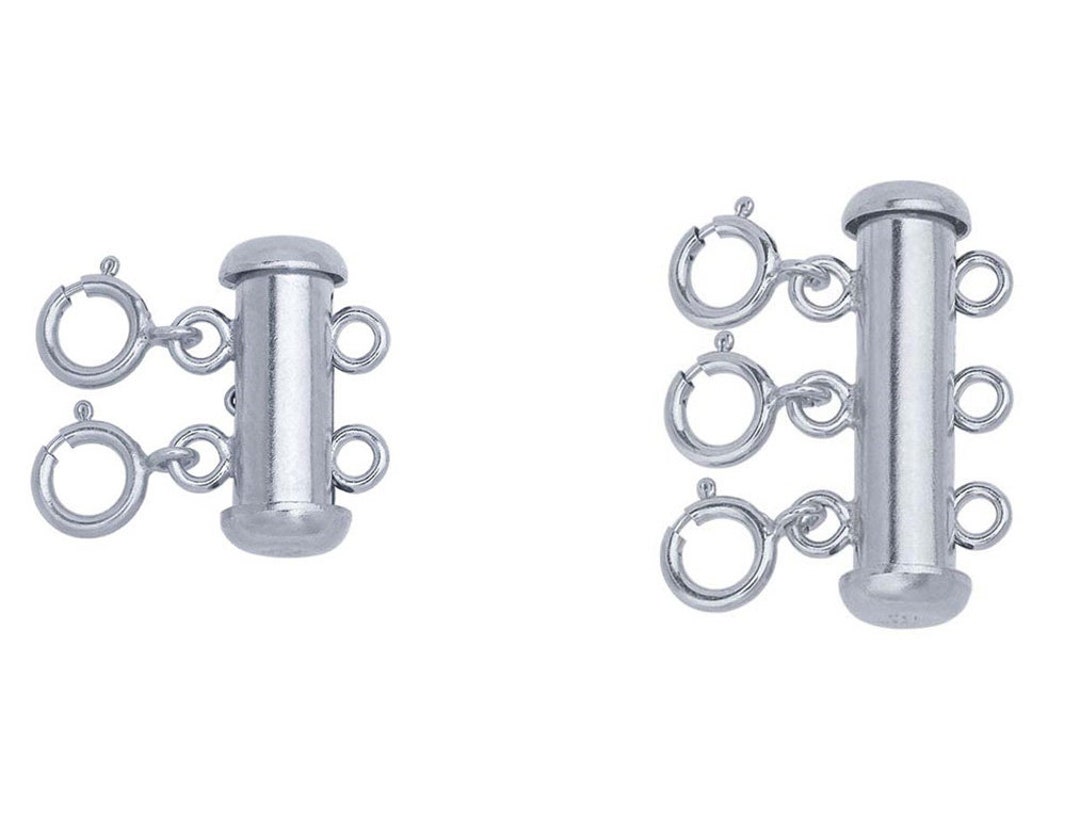 Sterling Silver Necklace Layering Clasp. Two Strand or Three Strand ...