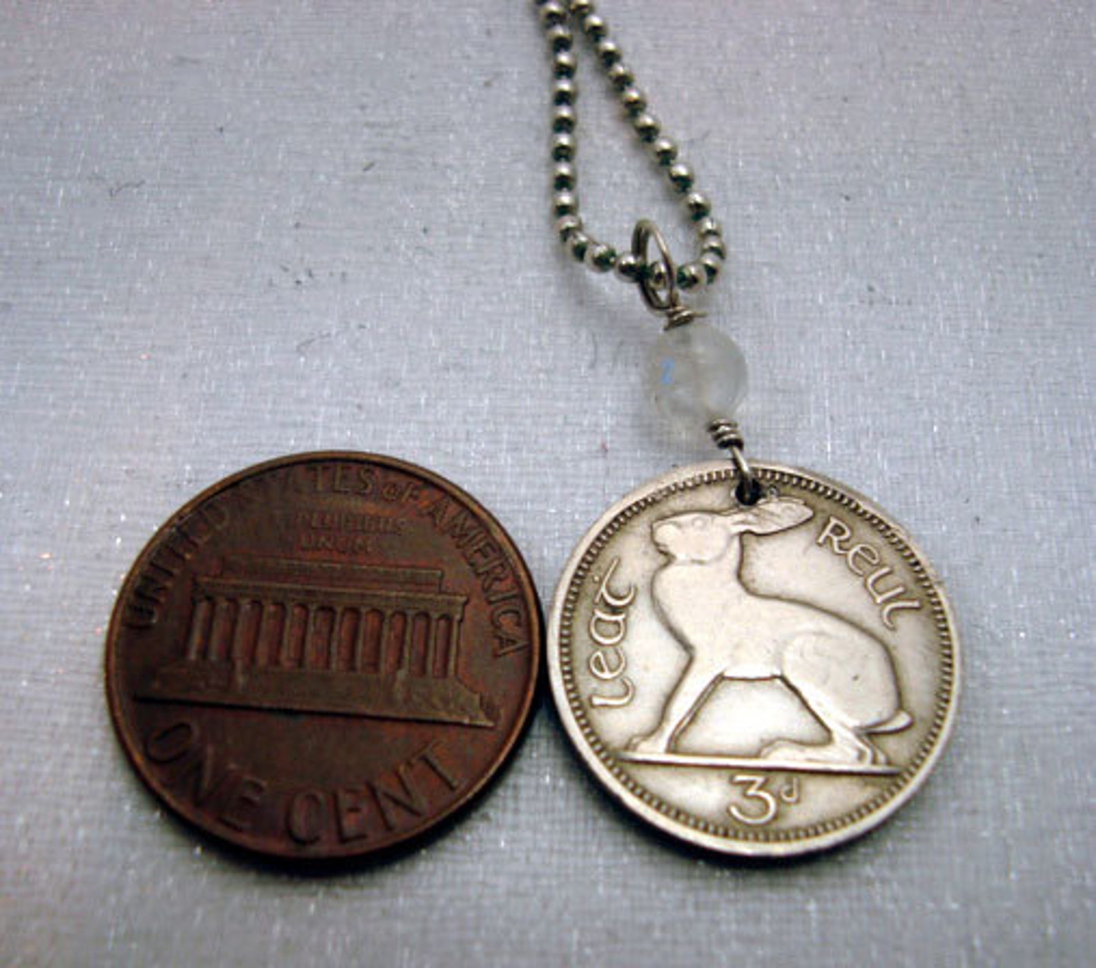 Rabbit Necklace. Coin Jewelry. Vintage IRELAND RABBIT Coin - Etsy