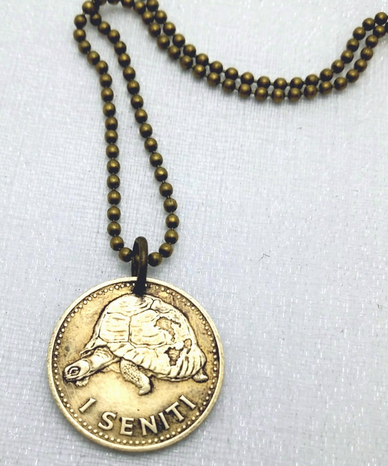 Turtle Jewelry Vintage Tortoise COIN NECKLACE Turtle - Etsy