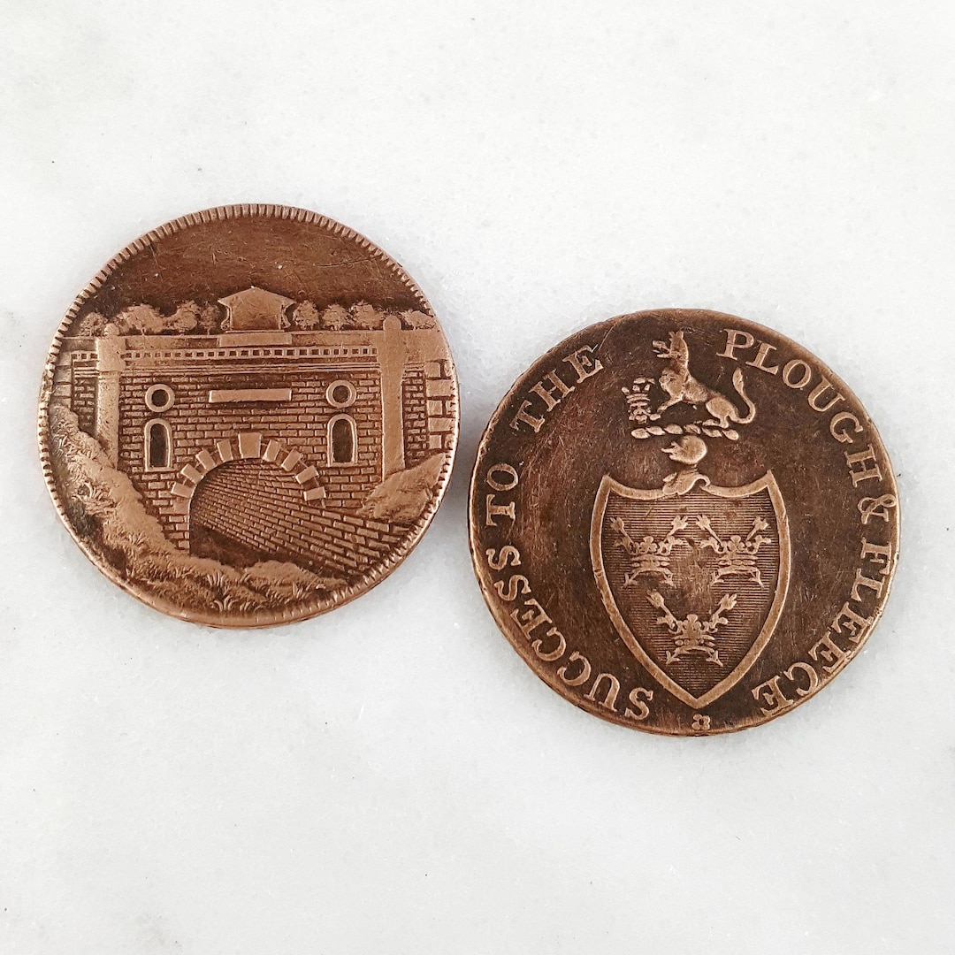 Set of Two 1795 Antique Copper Merchant Tokens. Conder Tokens ...