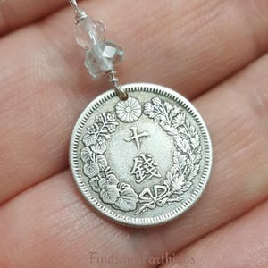 Japan Necklace. Antique Japanese Silver Coin Necklace. Meiji or Taishō ...