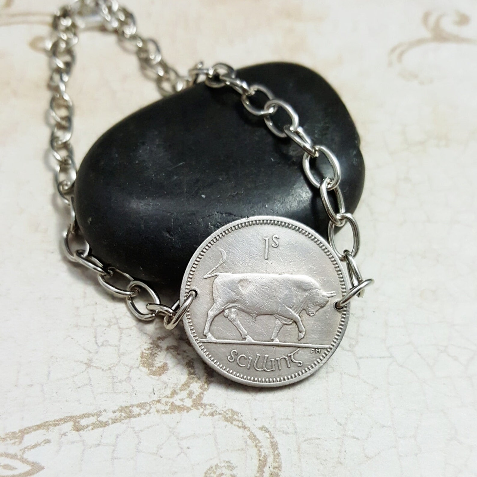 Mens Coin Bracelet. Bull Bracelet. Taurus Bracelet. IRELAND - Etsy