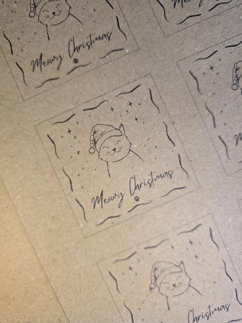 Printable Christmas Card Template | Cute Cat Cards | Instant PDF ...