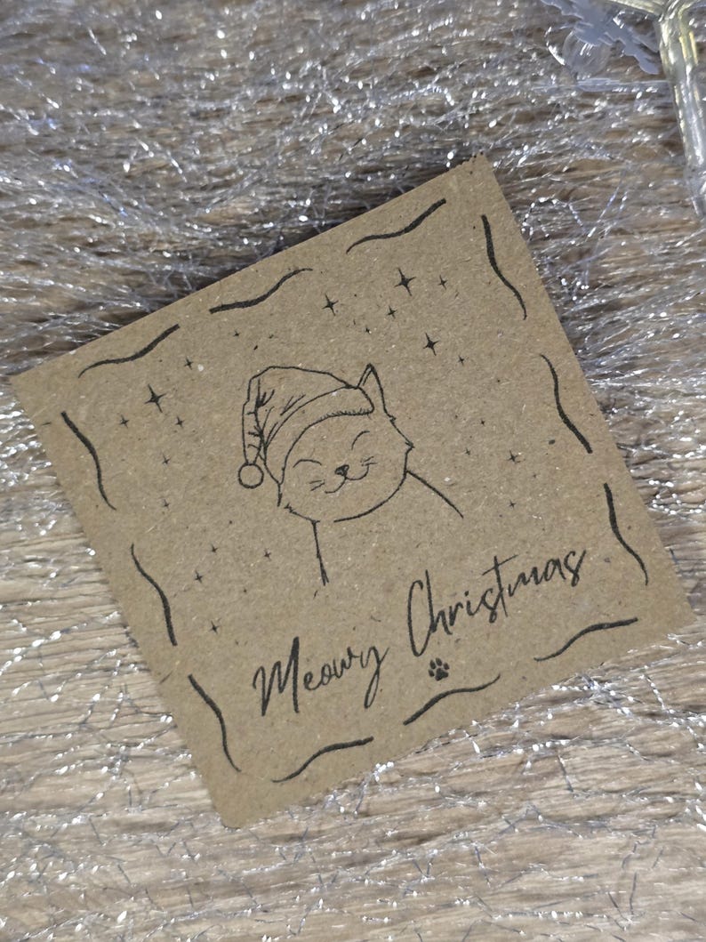 Printable Christmas Card Template | Cute Cat Cards | Instant PDF ...