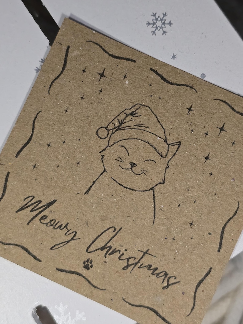 Printable Christmas Card Template | Cute Cat Cards | Instant PDF ...