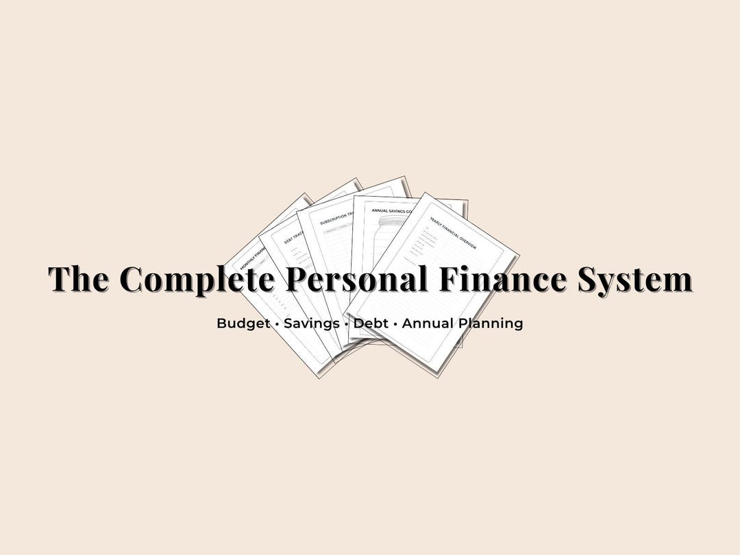 Complete Personal Finance System | Printable Budget Planner, Savings ...