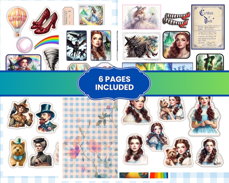 Wizard of Oz Junk Journal Kit | Wizard of Oz Ephemera | Wizard of Oz ...
