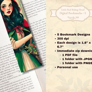 Printable Little Red Riding Hood Bookmark Bundle | Big Bad Wolf ...