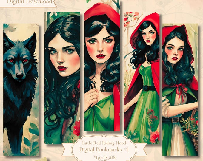 Printable Little Red Riding Hood Bookmark Bundle | Big Bad Wolf ...