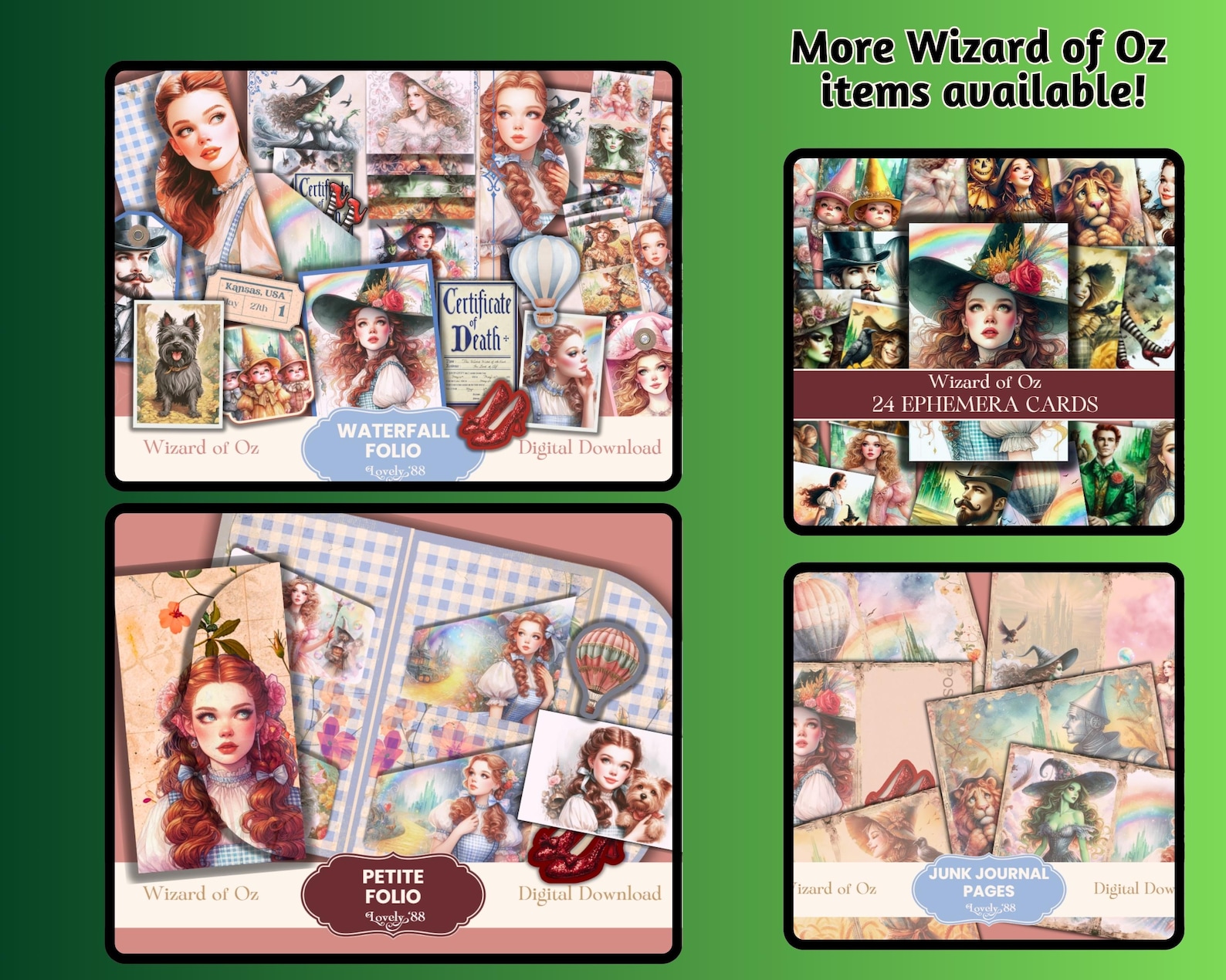 Wizard of Oz Junk Journal Kit | Wizard of Oz Ephemera | Wizard of Oz ...