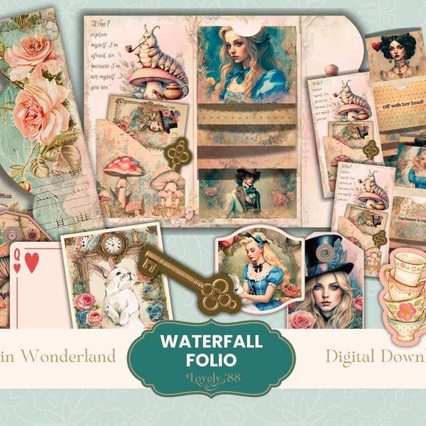 Alice in Wonderland Junk Journal Kit - Etsy