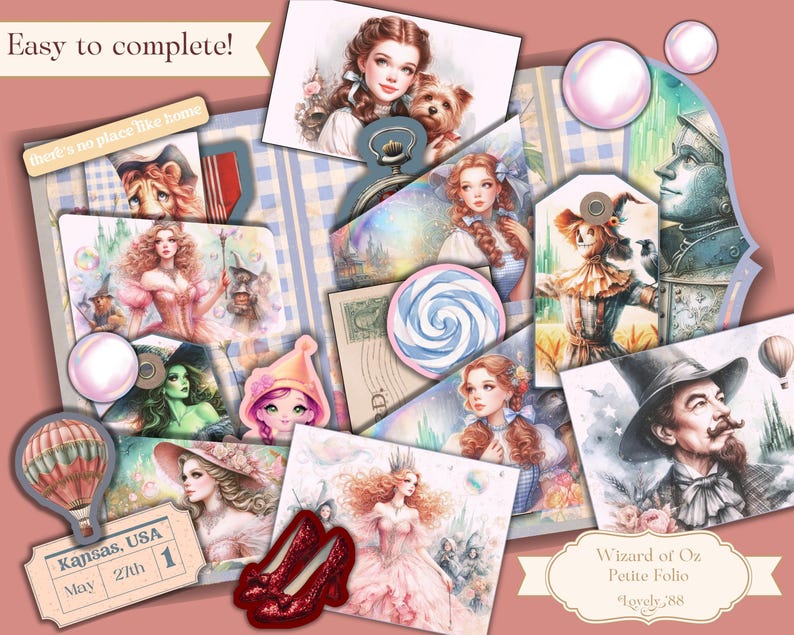 Wizard of Oz Folio | Printable Wizard of Oz Junk Journal Kit | Simple ...