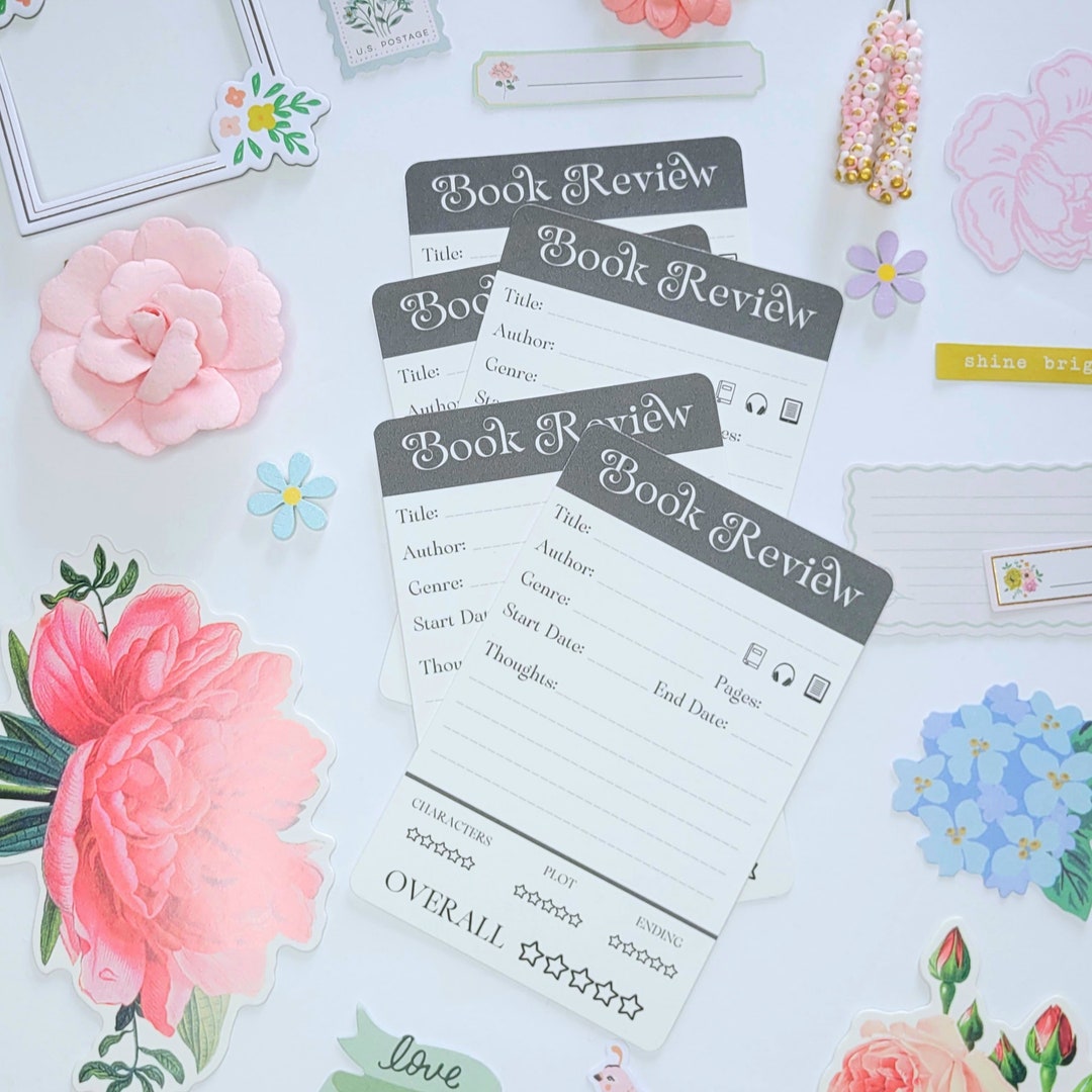 Book Review Card & Reading Tracker Bookish Book Lover Gift Reader ...