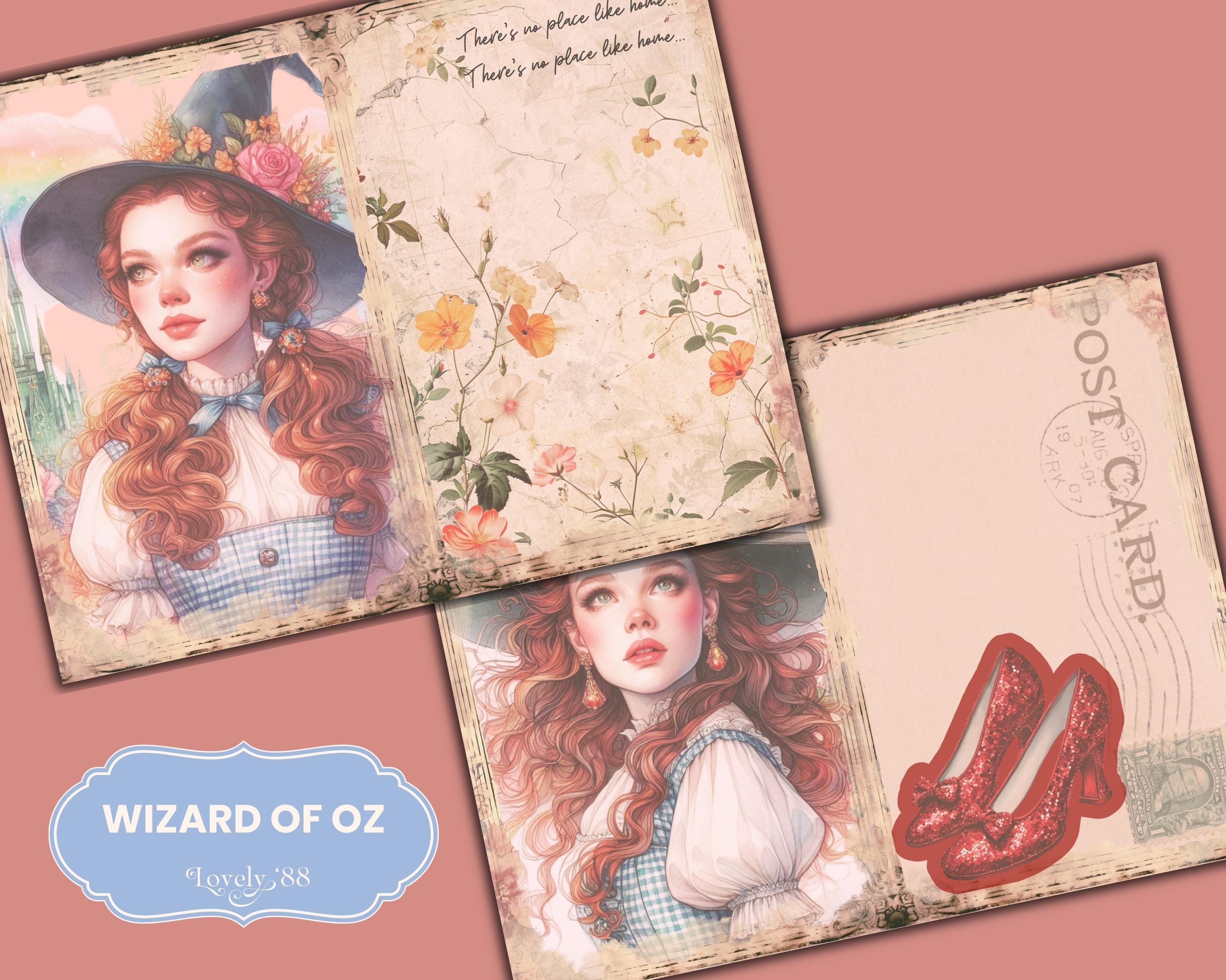 24 Printable Wizard of Oz Junk Journal Pages | Dorothy, Wicked Witch ...