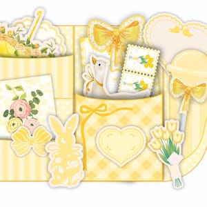Pastel Yellow Folio | Spring Junk Journal Kit | Spring Folio | Yellow ...