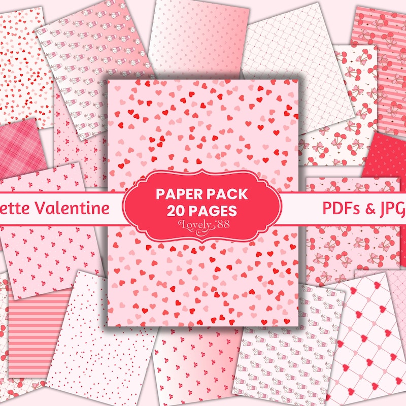 Valentine Digital Paper - Etsy