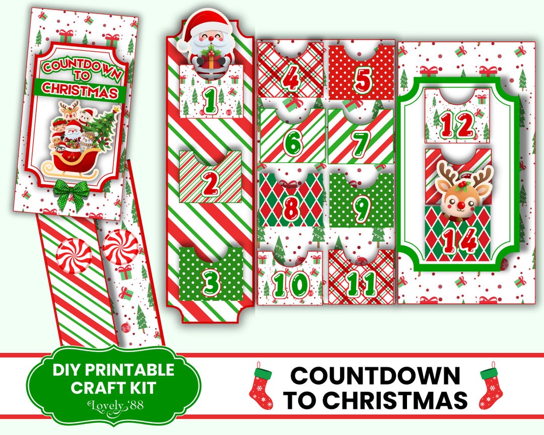 Printable Countdown to Christmas | Junk Journal Christmas Advent | DIY ...