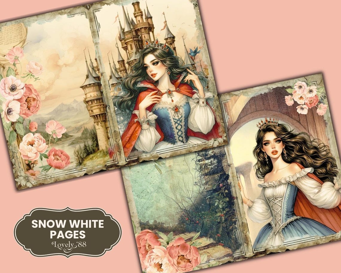 Snow White Junk Journal Pages | Princess Junk Journal | Evil Queen ...