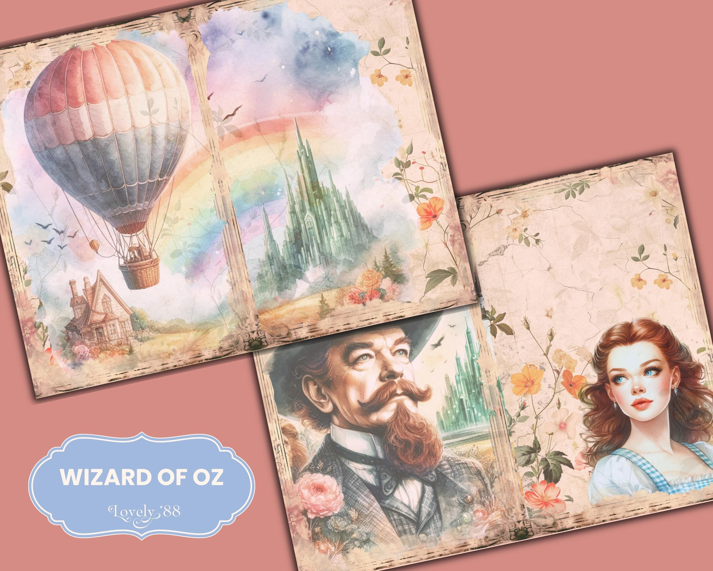 24 Printable Wizard of Oz Junk Journal Pages | Dorothy, Wicked Witch ...