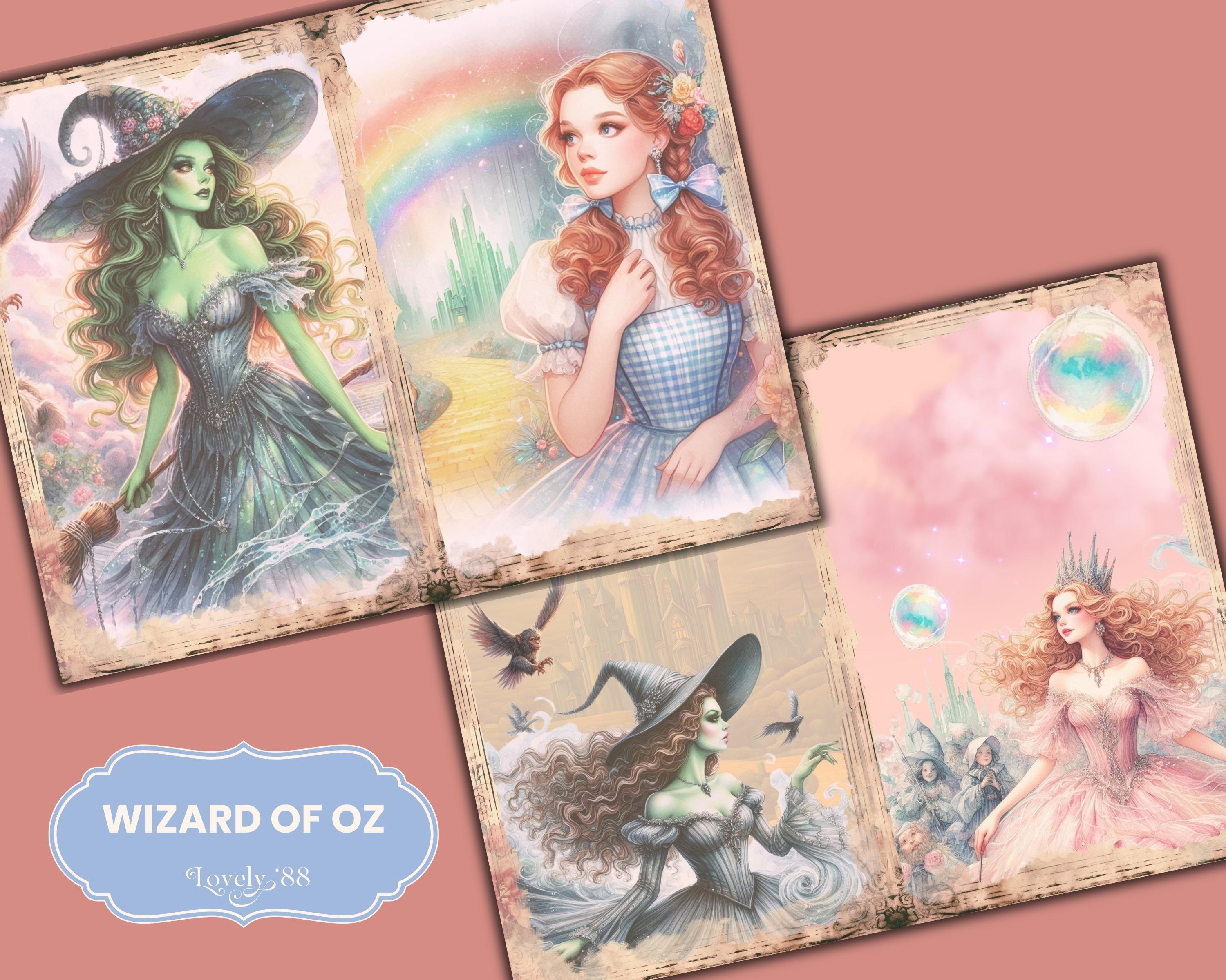 24 Printable Wizard of Oz Junk Journal Pages | Dorothy, Wicked Witch ...