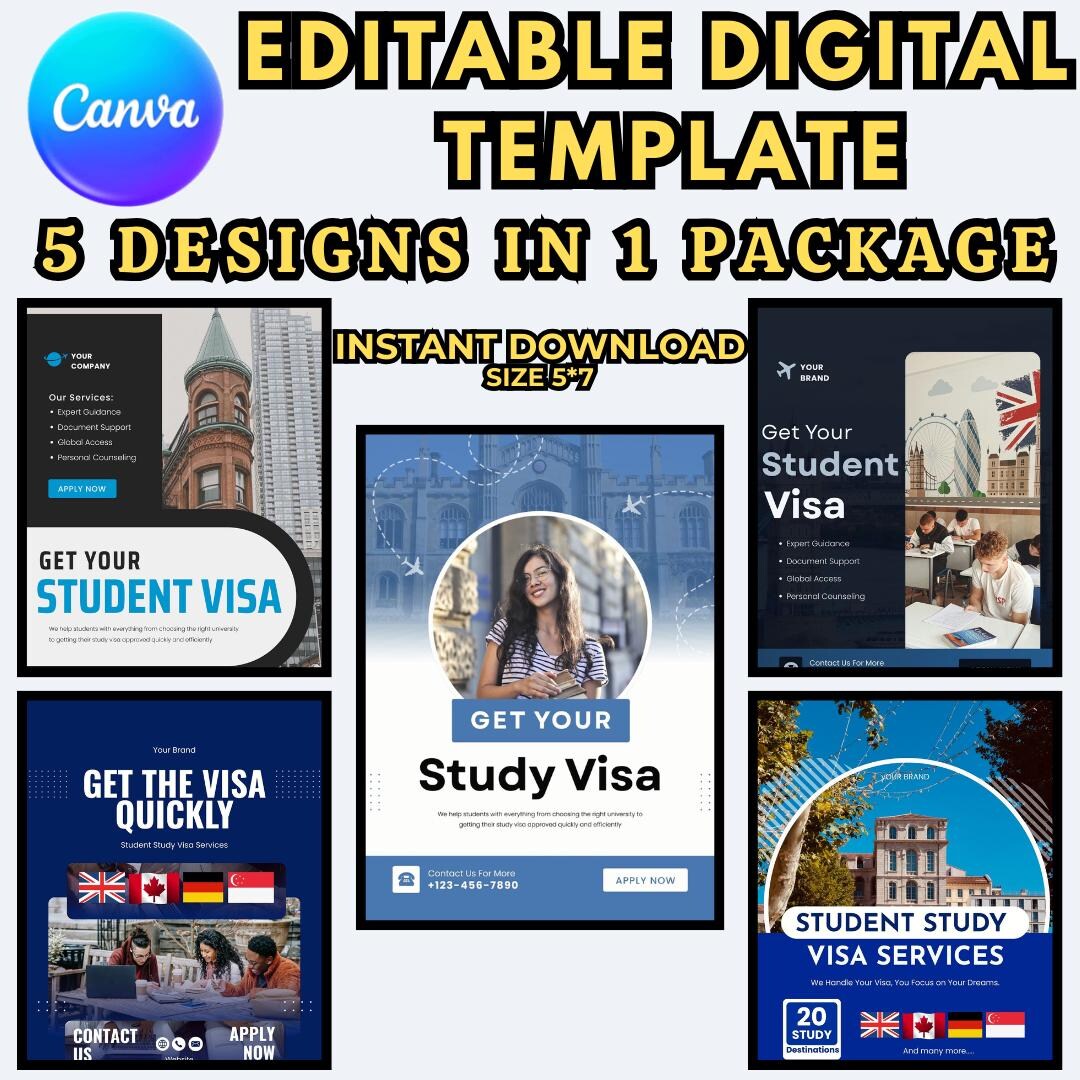Editable Visa Application Guide - English Portuguese Template (digital ...