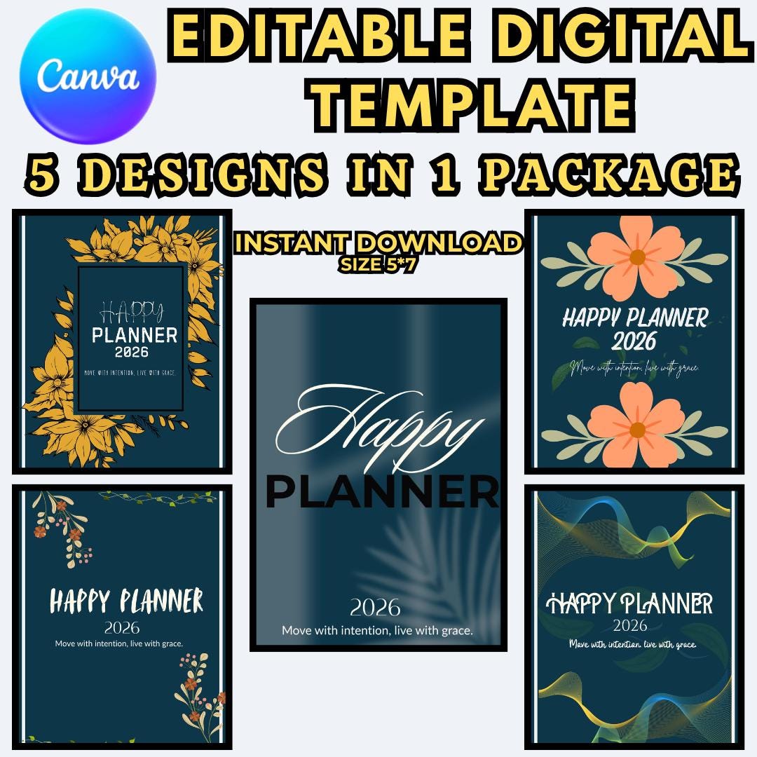 Editable Happy Planner Inserts – 2025-26 Weekly & Monthly Templates ...