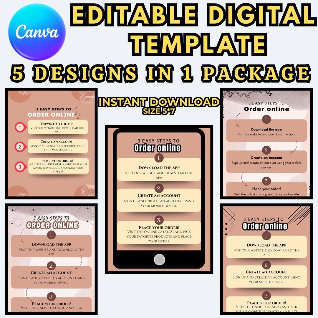 Editable Business Templates - Custom Order & Invoice (digital Download ...