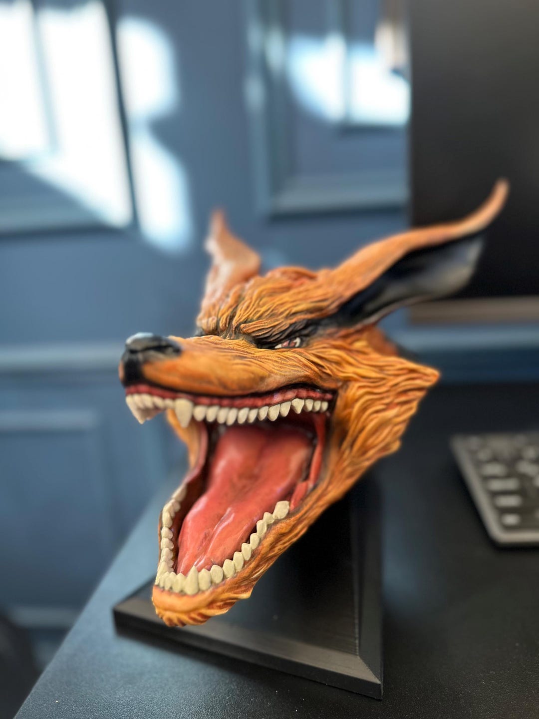 Kurama Nine Tails Fox PS5 Controller Stand, Hand Painted Anime Gamepad ...