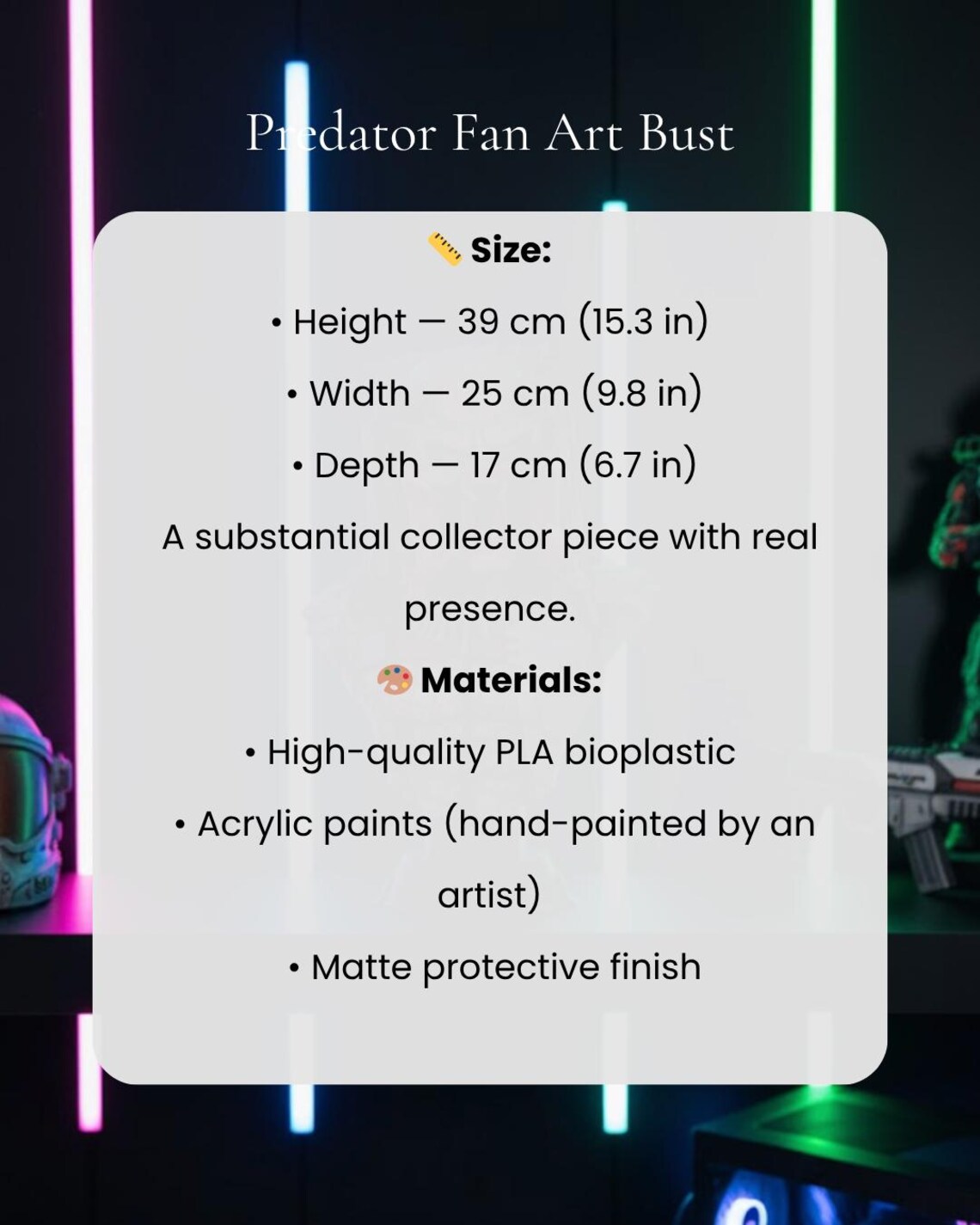 Predator Fan Art Bust – Hand Painted 3D Printed Statue | AVP Collector ...