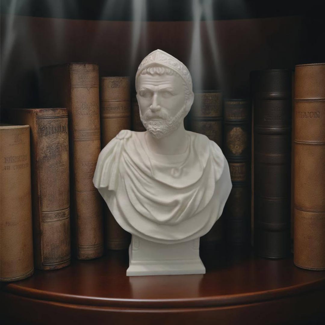 Hannibal Barca Bust Ancient General Sculpture, White 3D Printed Statue ...