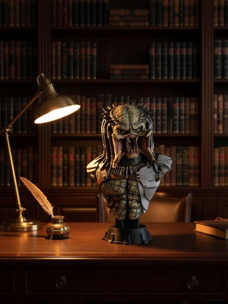 Predator Fan Art Bust – Hand Painted 3D Printed Statue | AVP Collector ...